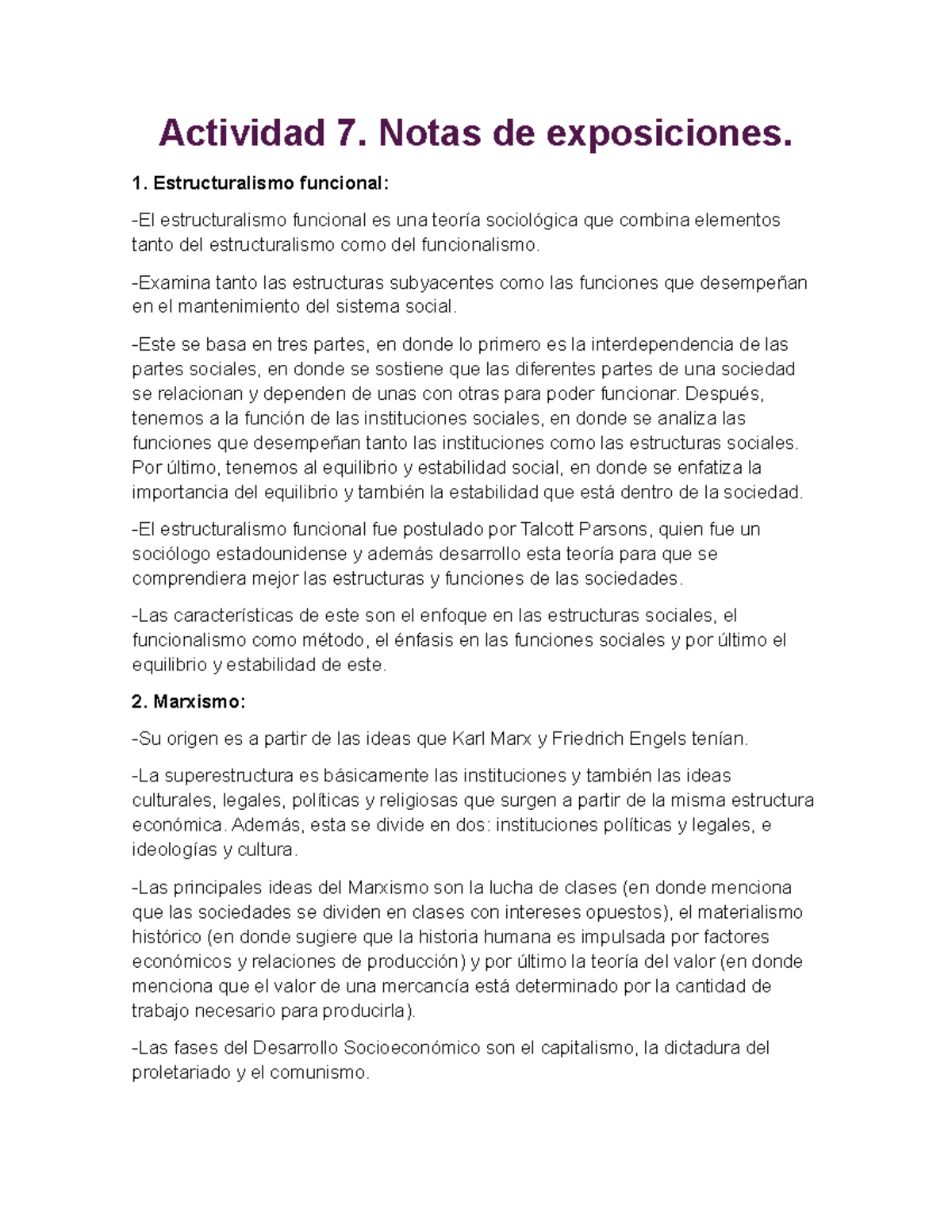 Actividad 7. Notas de exposiciones - Actividad 7. Notas de exposiciones. Estructuralismo ...