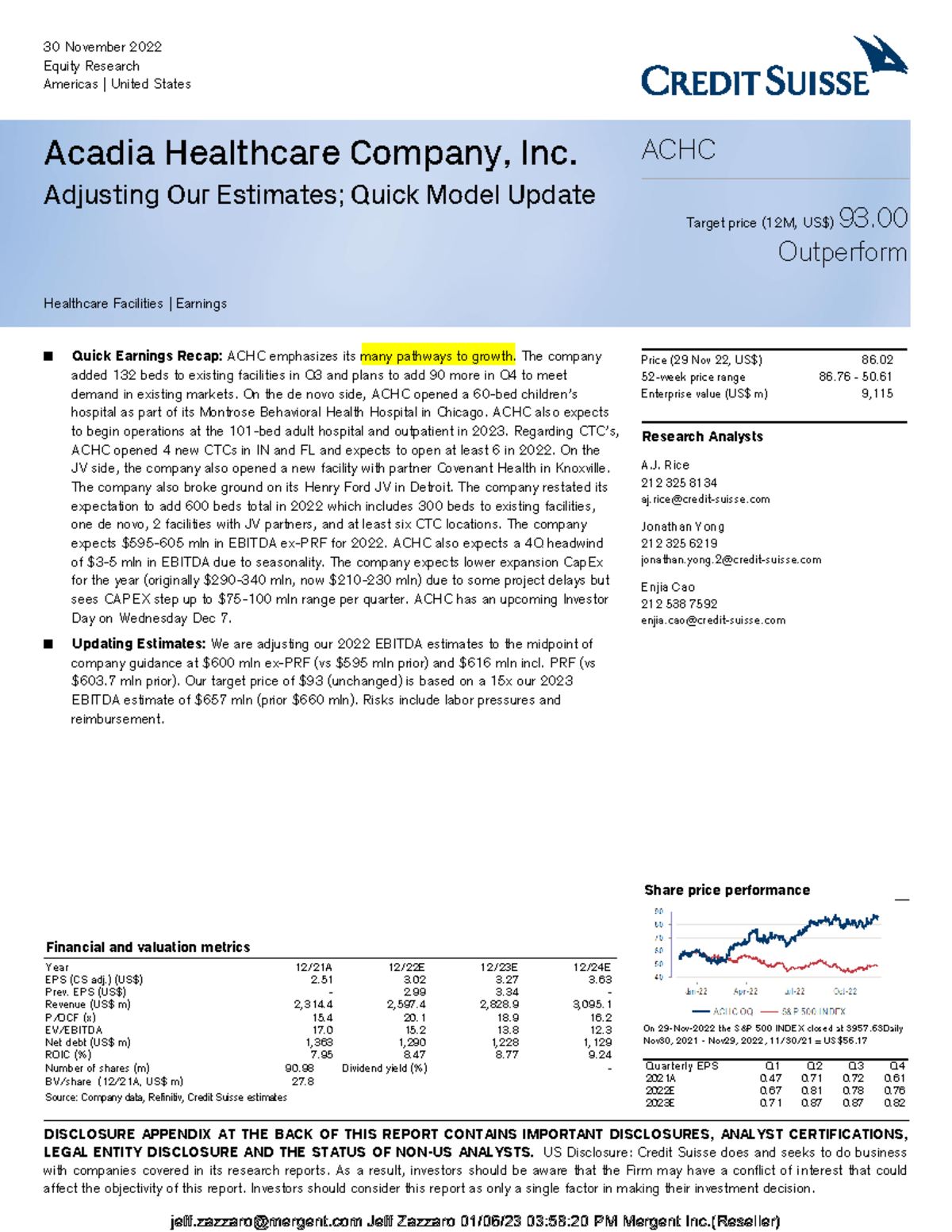 AJ Rice ACHC - Good stuff good stuff eh - Acadia Healthcare Company ...