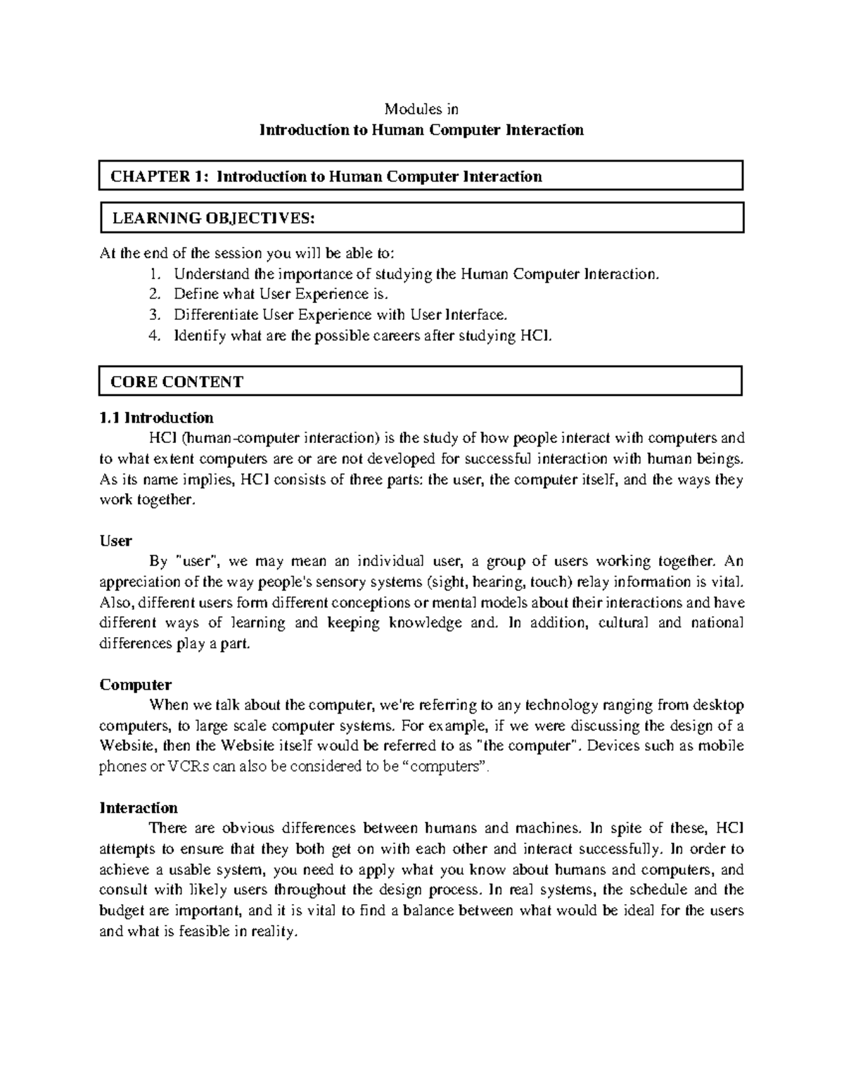 Prelim Lecture HCI - Modules in Introduction to Human Computer ...