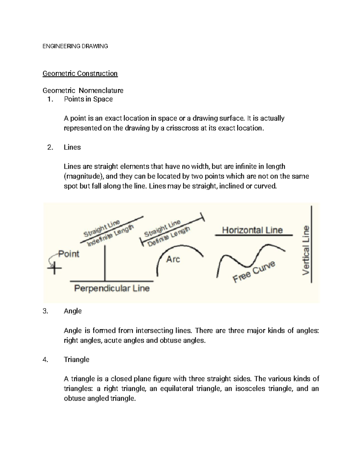 Engineering Drawing Geometric Construction - ENGINEERING DRAWING ...