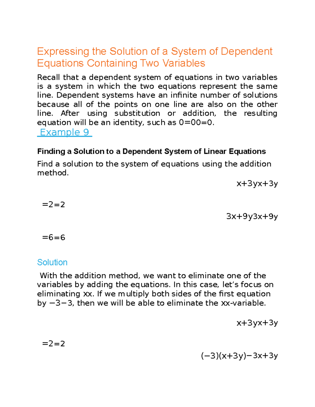 8-1 Reading and Participation Activities Systems of Linear Equations ...