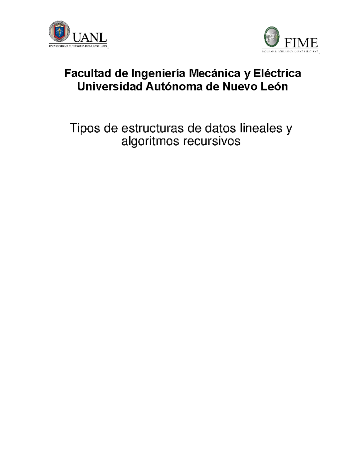 Tipos de estructuras de datos lineales y algoritmos recursivos - Warning: TT: undefined function ...