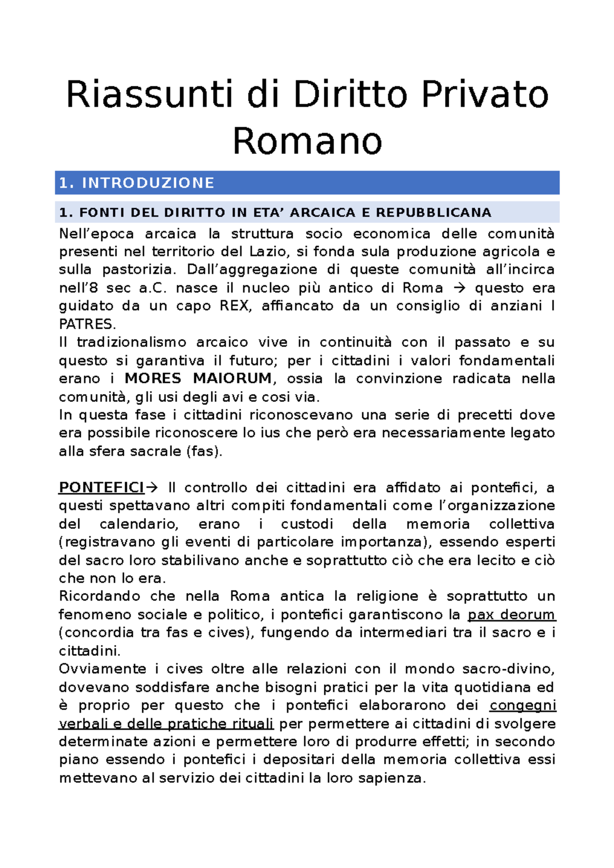 Riassunto MIO Libro Intero - Riassunti di Diritto Privato Romano 1 ...