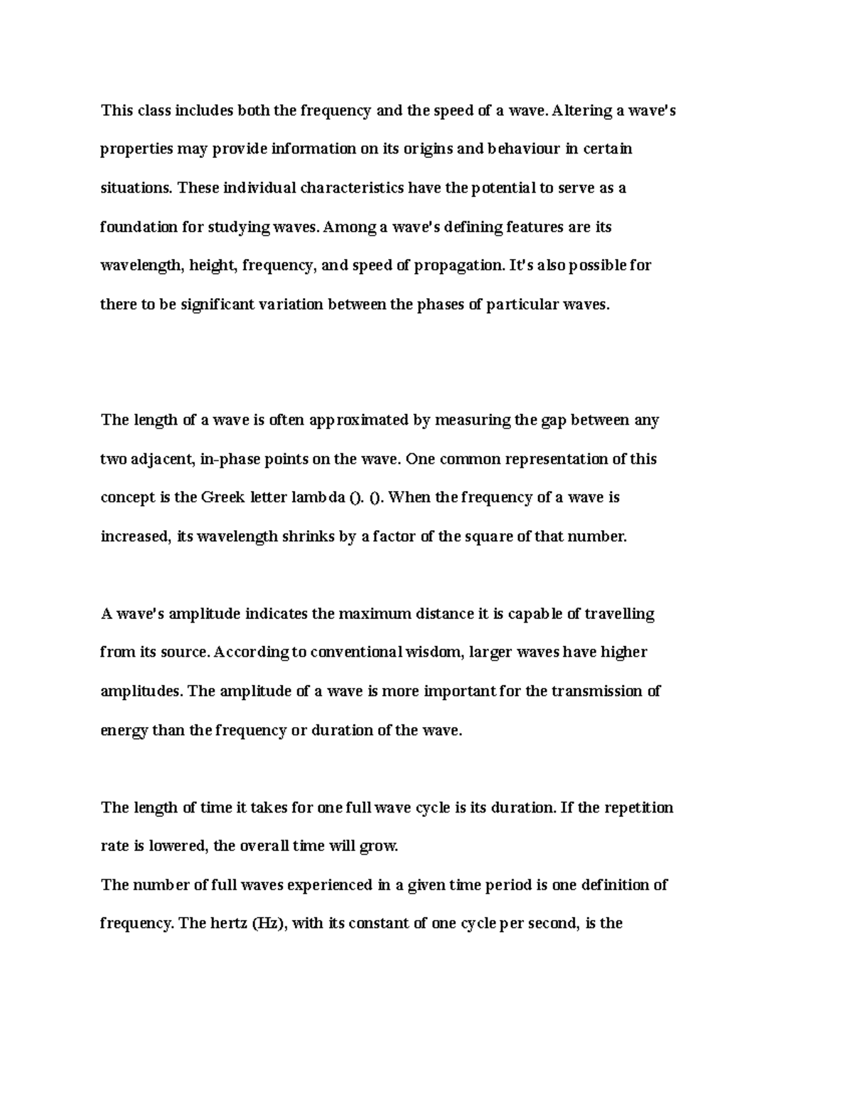 Astro 8 - This class comprises both the wave's frequency and its speed ...