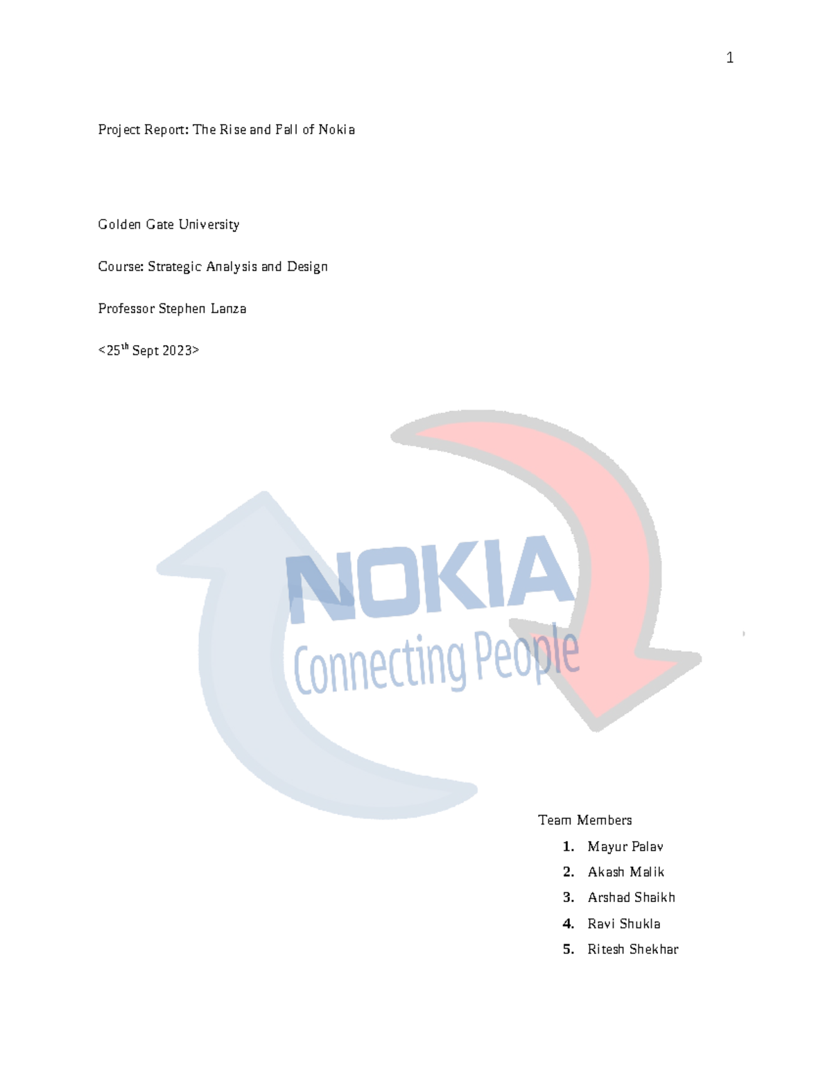 GGU MBA Strategic Analysis and Design Project Team 6 - Project Report ...