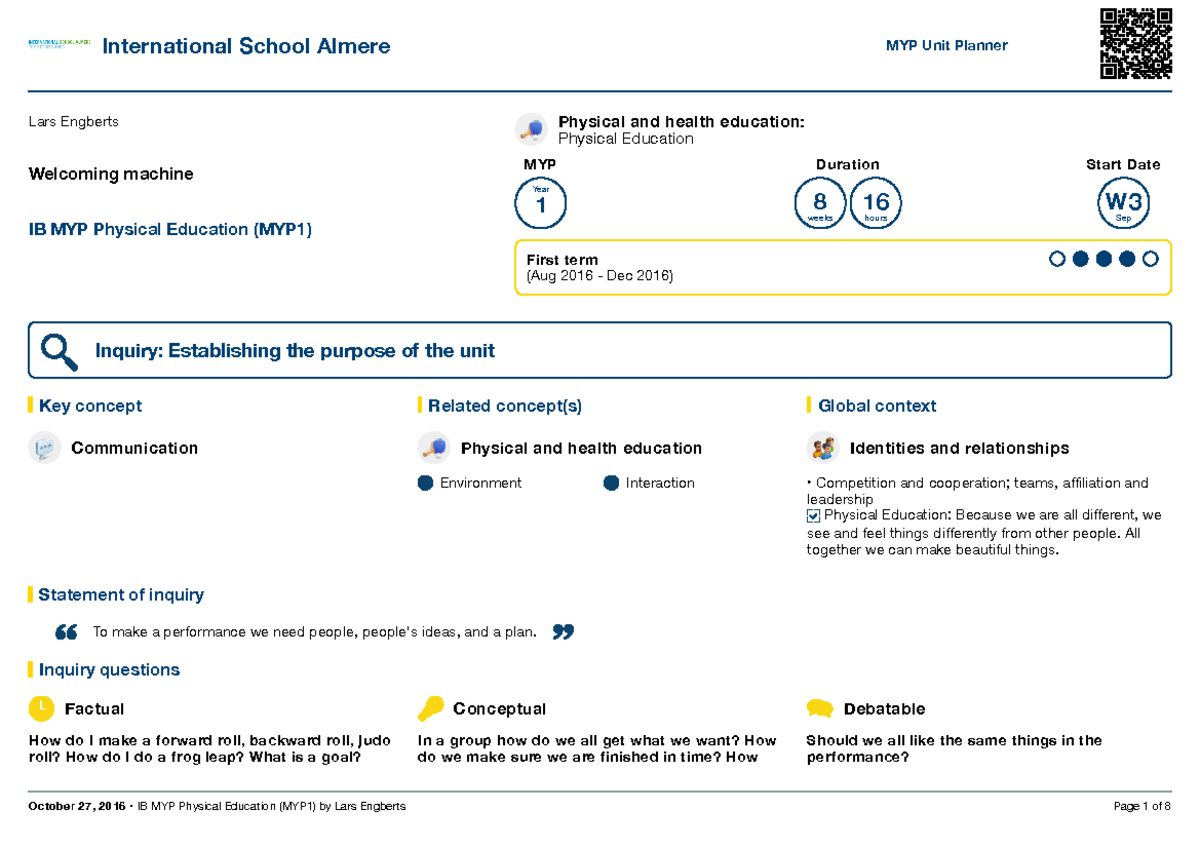 PHE unit - This is the practical IB unit - Lars Engberts Physical ...