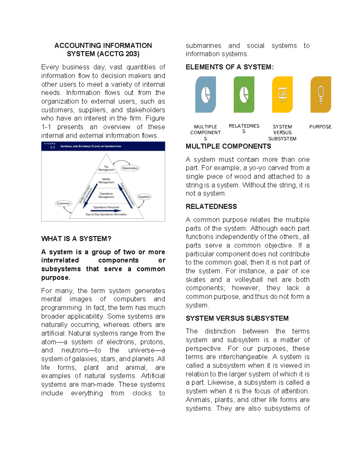Introduction to Accounting Information System - ACCOUNTING INFORMATION SYSTEM (ACCTG 203) Every ...