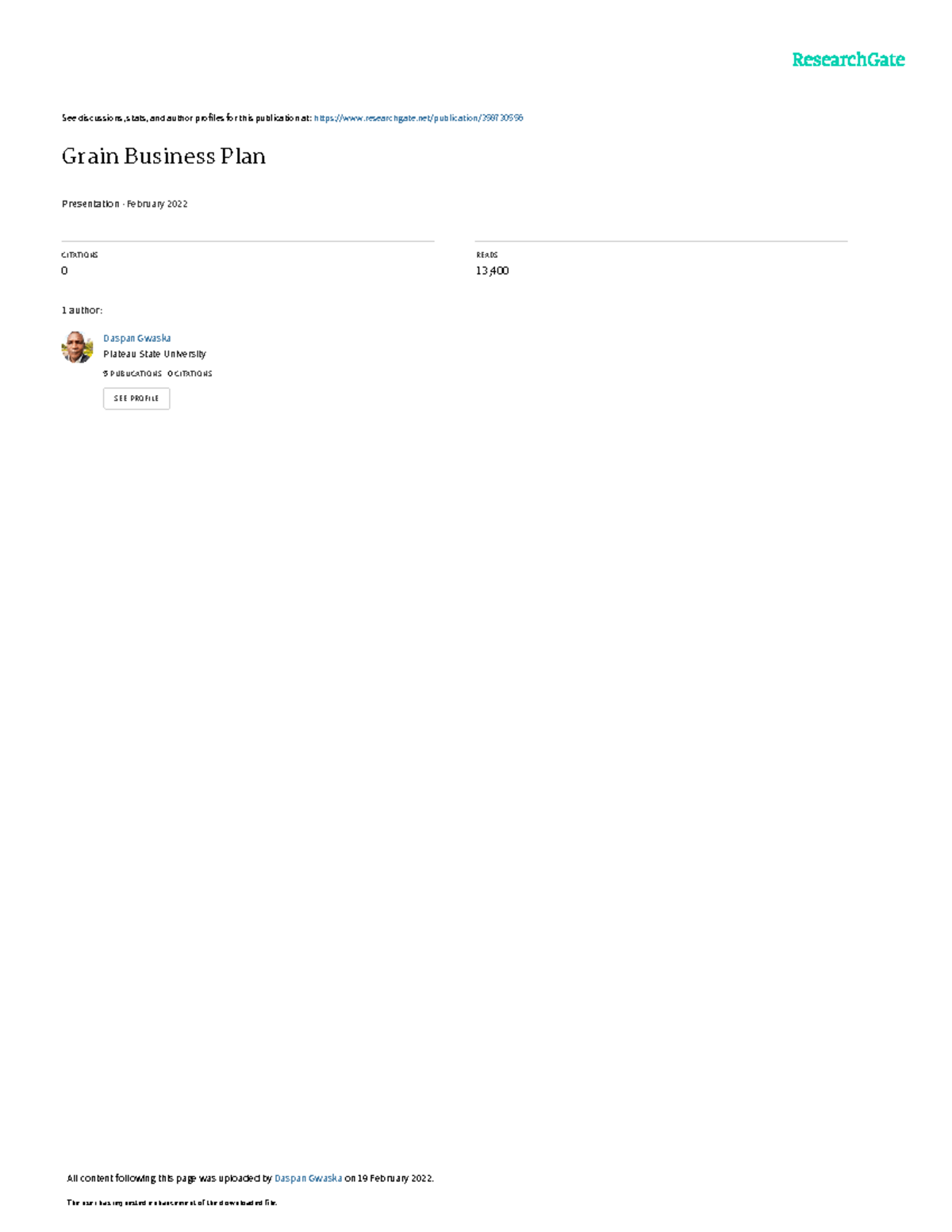 Grain Businessproposal - See discussions, stats, and author profiles ...