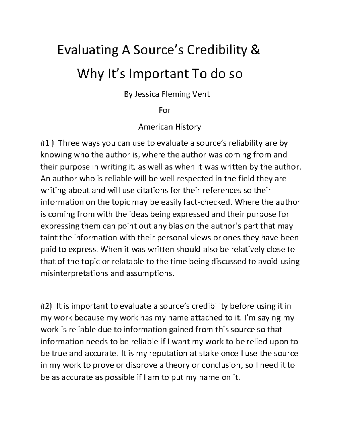 Evaluating Credibility: Importance and Methods - Studocu