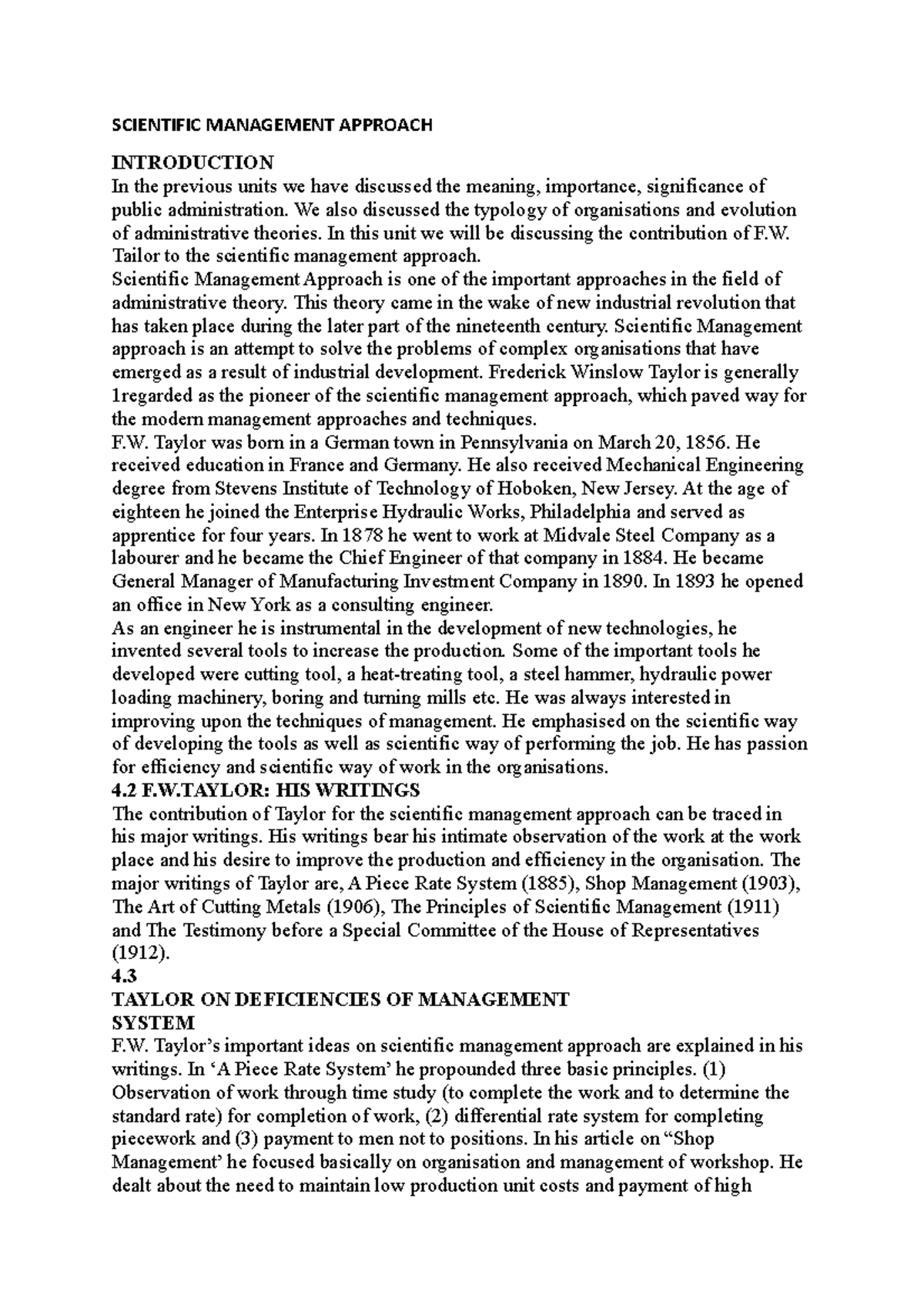 Scientific Management Approach - SCIENTIFIC MANAGEMENT APPROACH ...