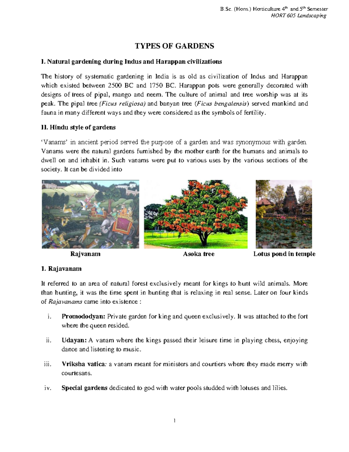 Types of gardens - HORT 605 Landscaping TYPES OF GARDENS I. Natural ...