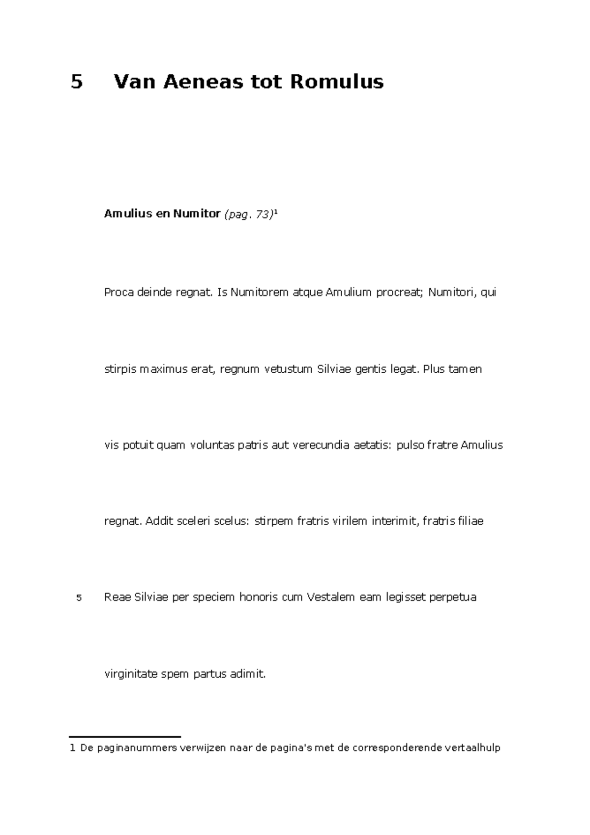 2017 Livius Pensum Vrij - 5 Van Aeneas tot Romulus Amulius en Numitor ...