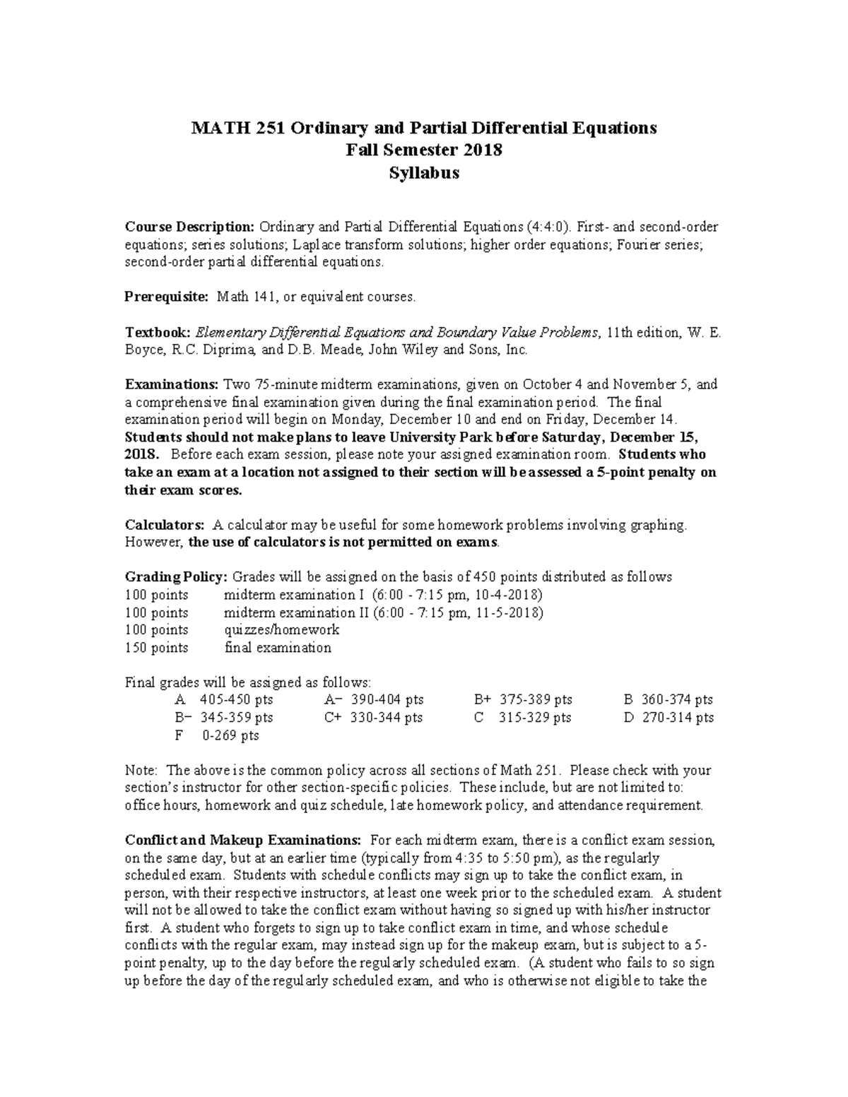 Math251 Syllabus - - Studocu