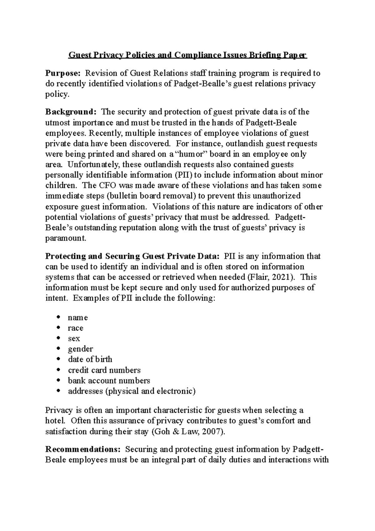 CSIA300 Week 4Discussion Privacy Policies & Compliance Issues post18 ...