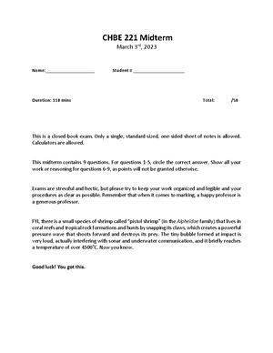 CHBE 221 Lecture 8 Answer Key Practice Problems - CHBE 221 - Studocu