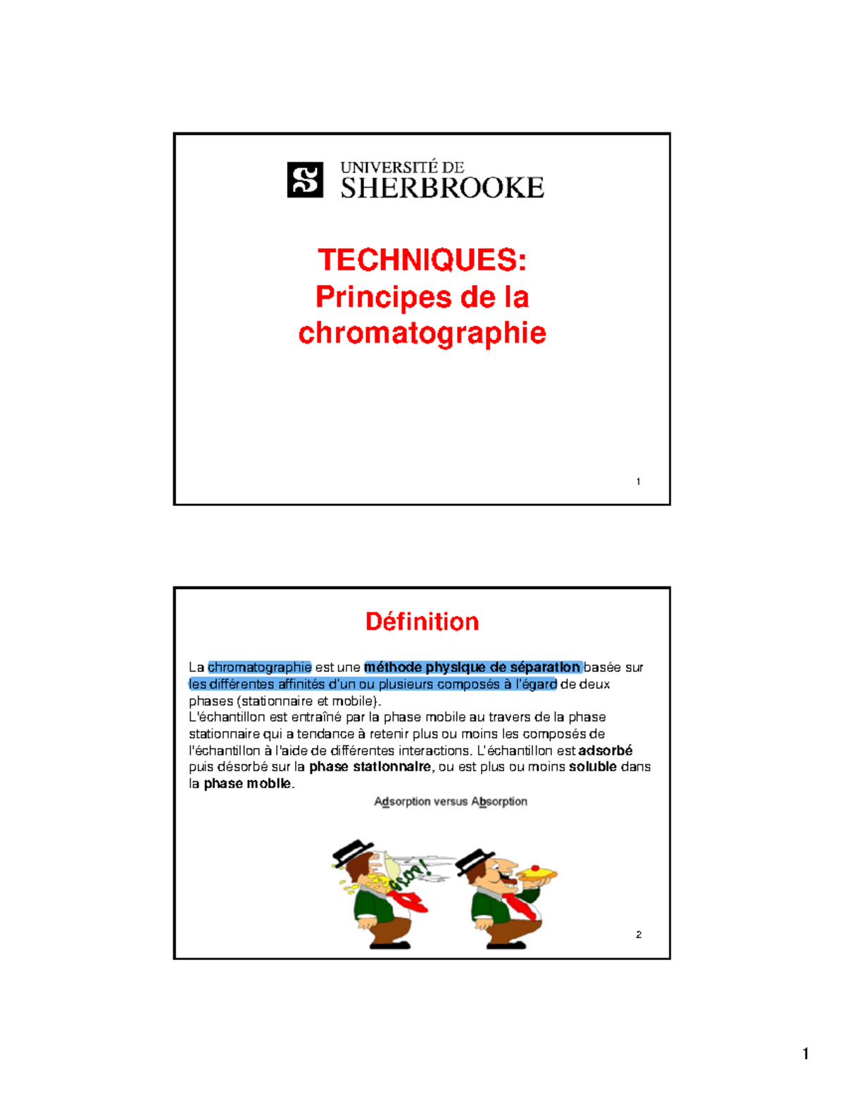 2. CM principe de la Chromatographie - 1 TECHNIQUES: Principes de la ...