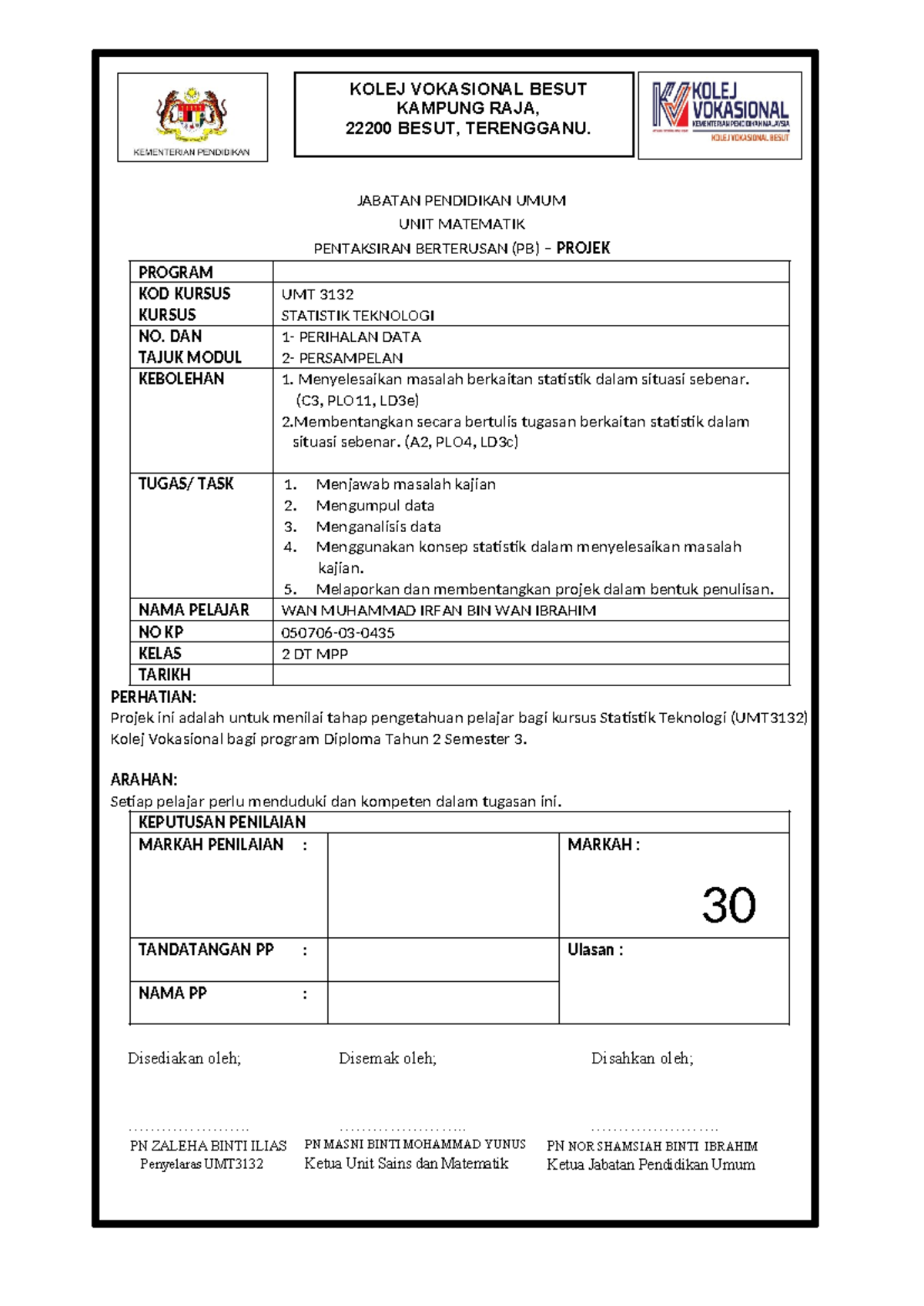 PB Matematik Irfan - 2024 pb - JABATAN PENDIDIKAN UMUM UNIT MATEMATIK ...