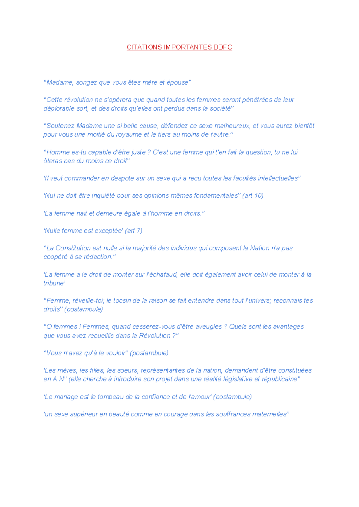 citations qui sont à retenir pour la DDFC - CITATIONS IMPORTANTES DDFC ...