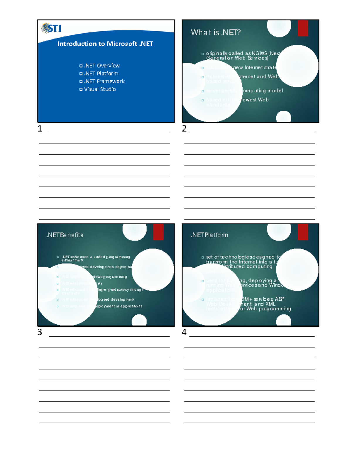 01 LCD Slide Handout 1 - Lecture notes 1 - What is .NET? Introduction ...