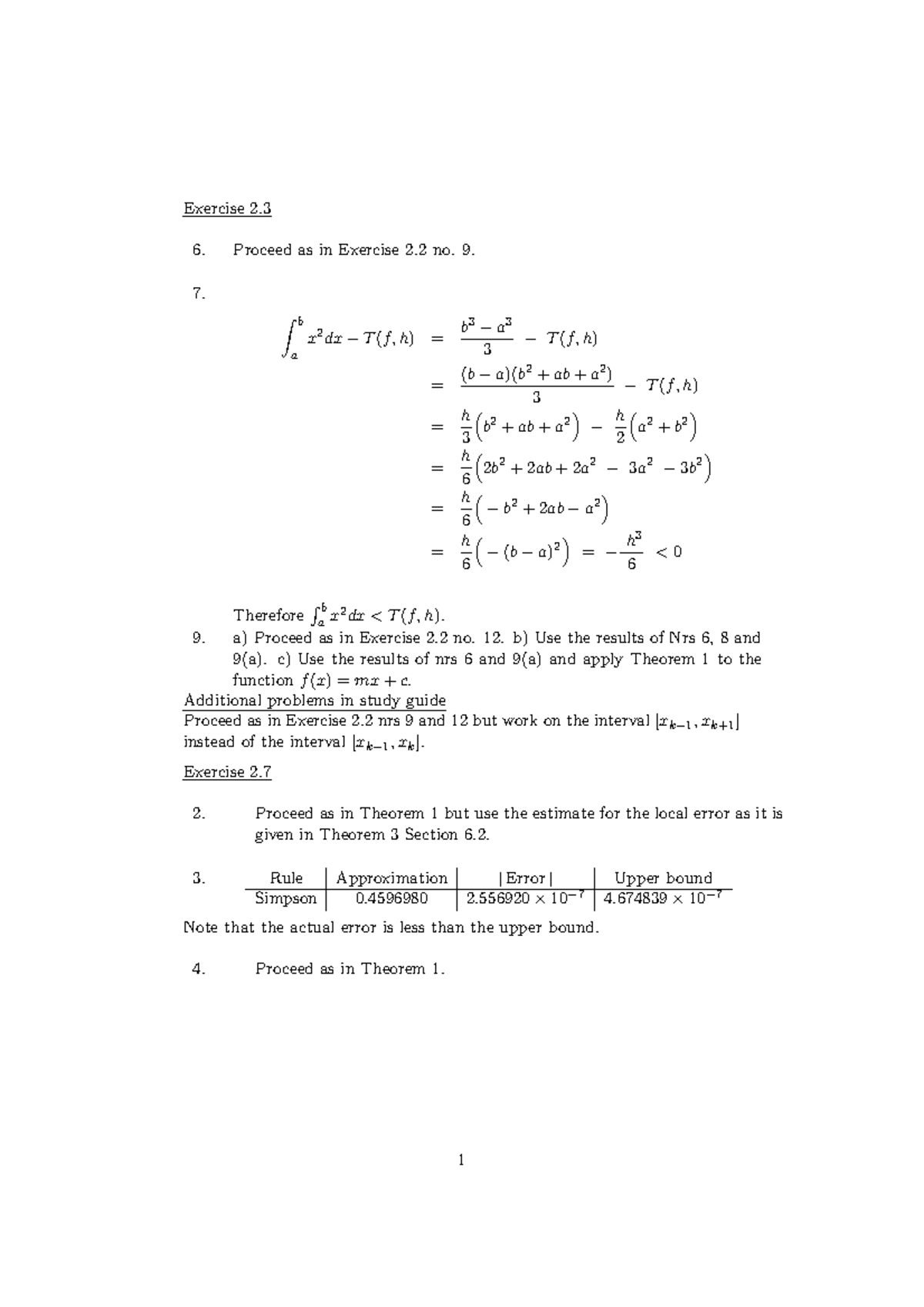 2010 Answers (2.3 - 2 - Solutions to AN INTRODUCTION TO NUMERICAL ANALYSIS homework problems ...