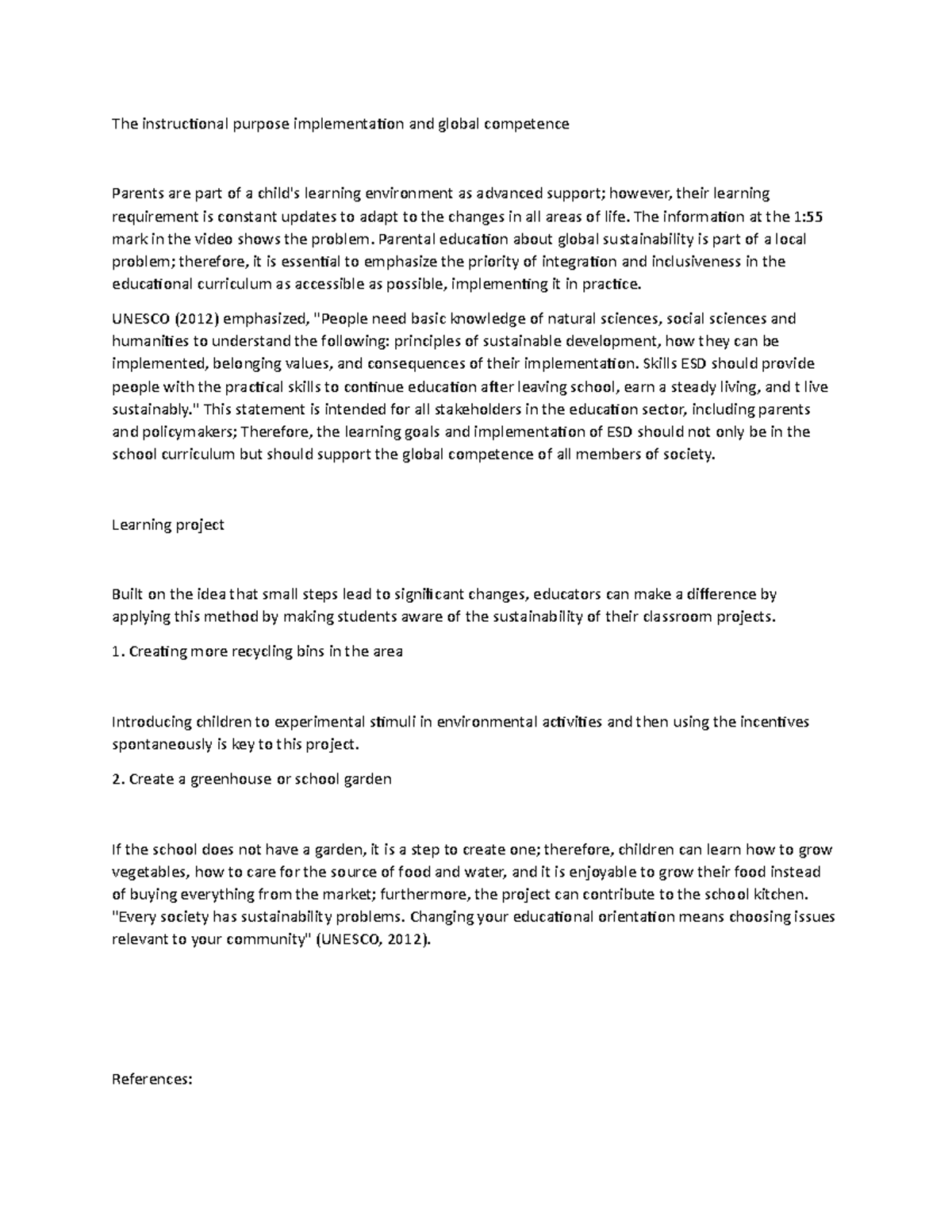 Discussion Assignment 4 4 - The instructional purpose implementation and global competence ...