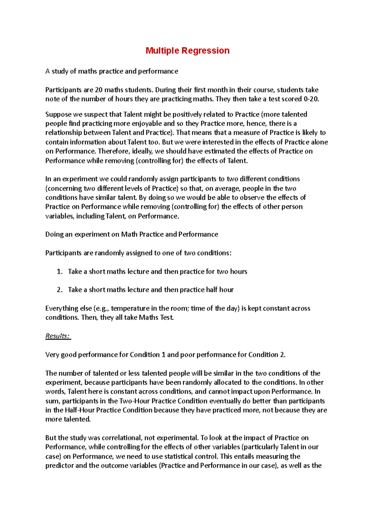 Psychology Research Skills 3b - Lecture 6 - Multiple Regression ...