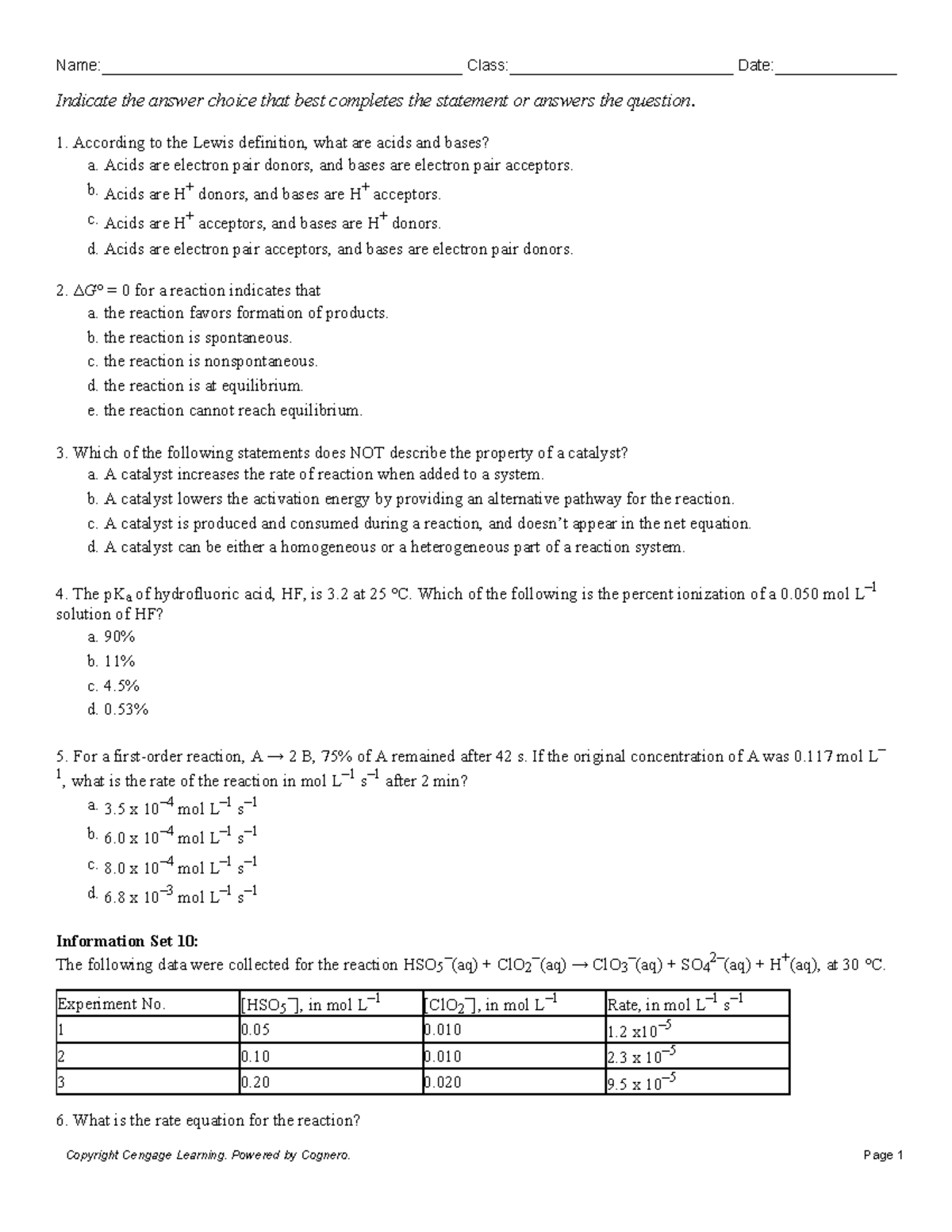 Practice Exam Booklet 2 - Indicate the answer choice that best ...