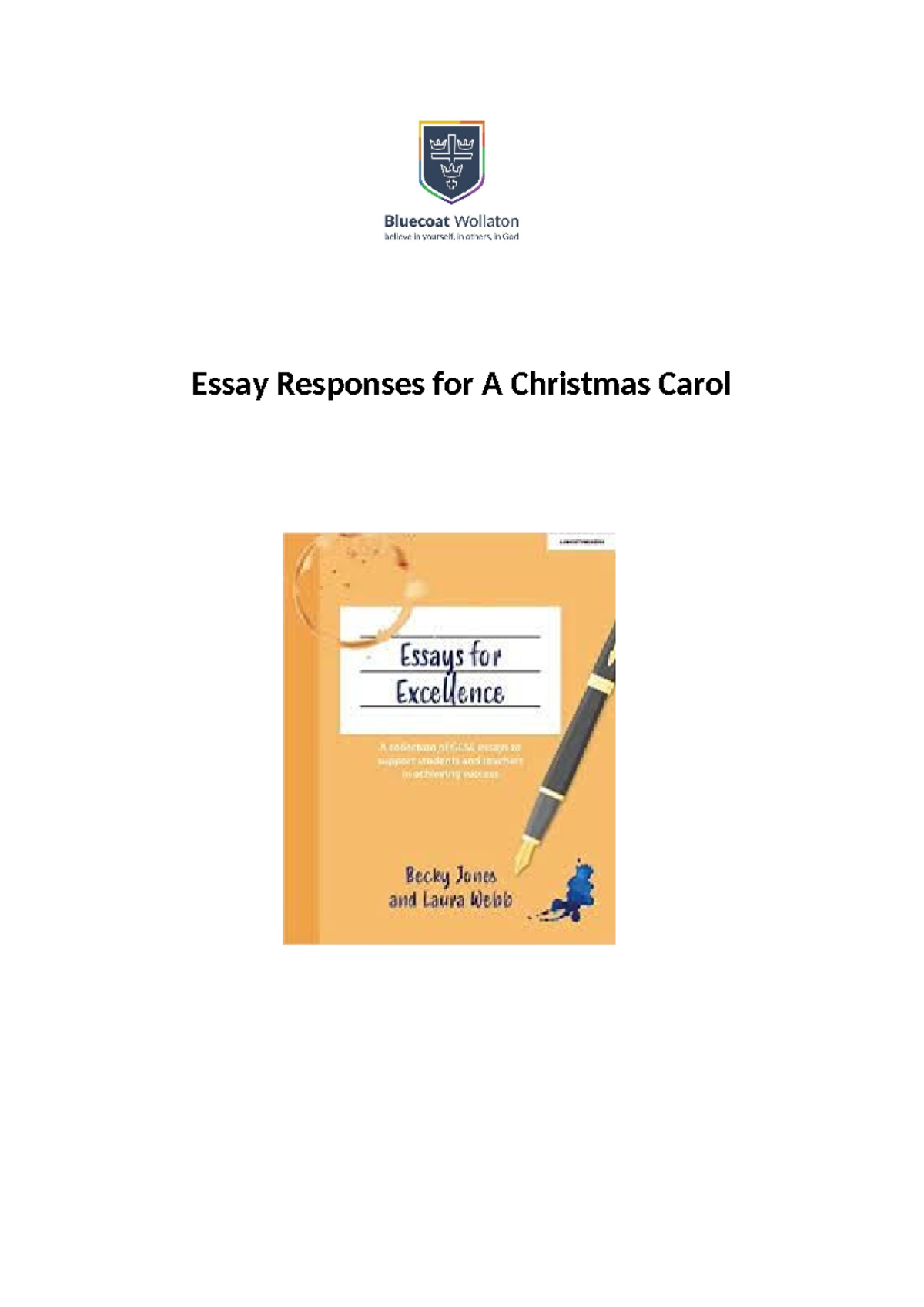 Essay Responses A Christmas Carol - Essay Responses for A Christmas ...