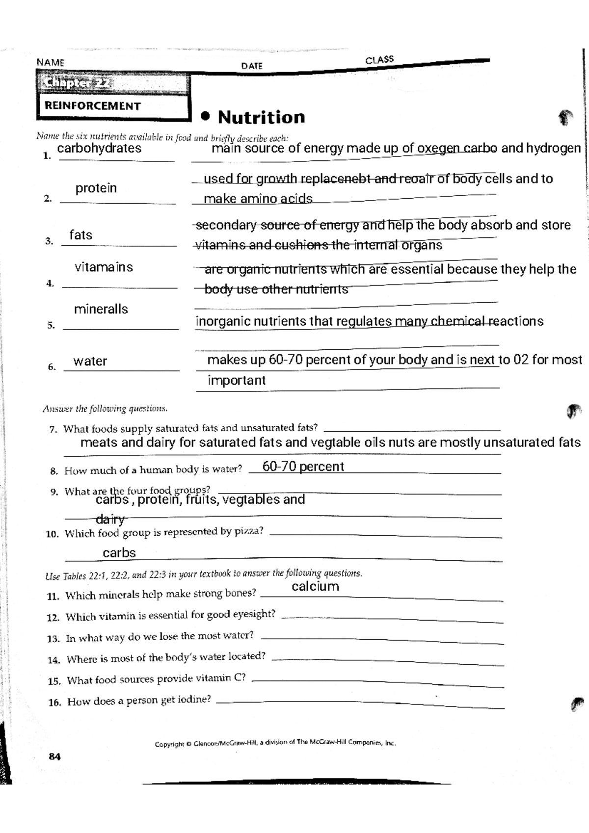 Mark Shelly - nutrition w.s. 2 - Studocu