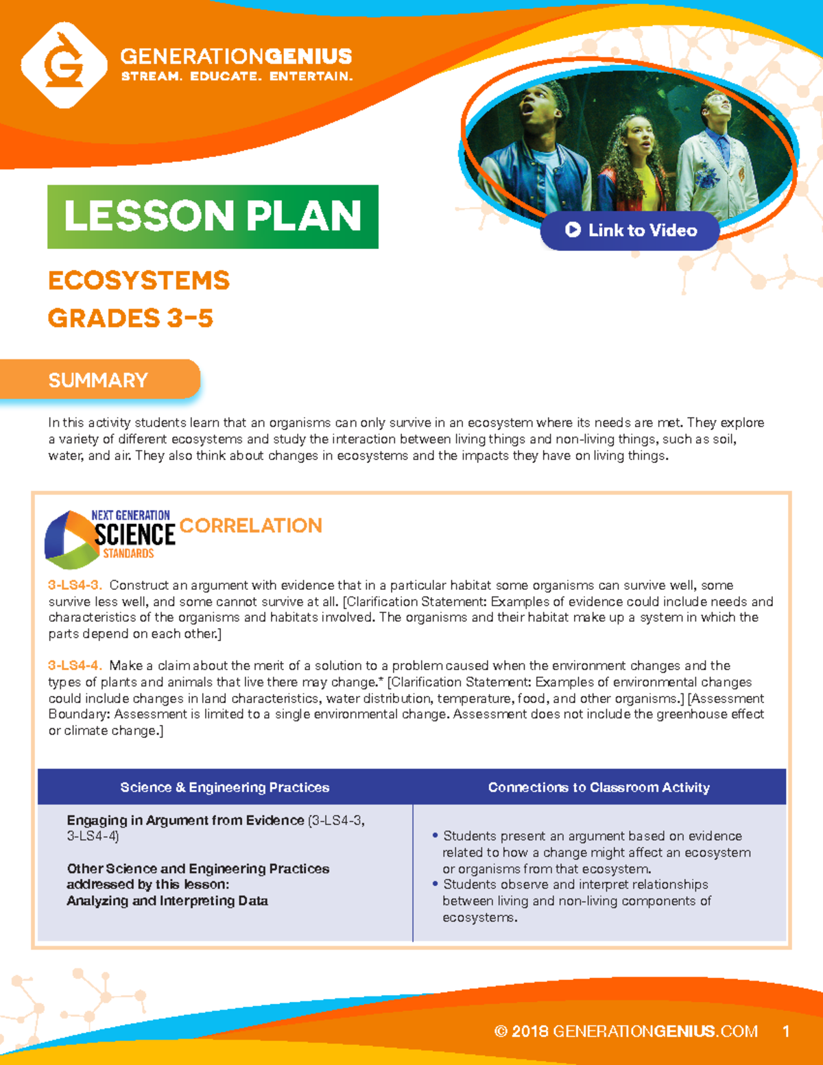 Ecosystems Lesson Plan GG - SUMMARY In this activity students learn ...