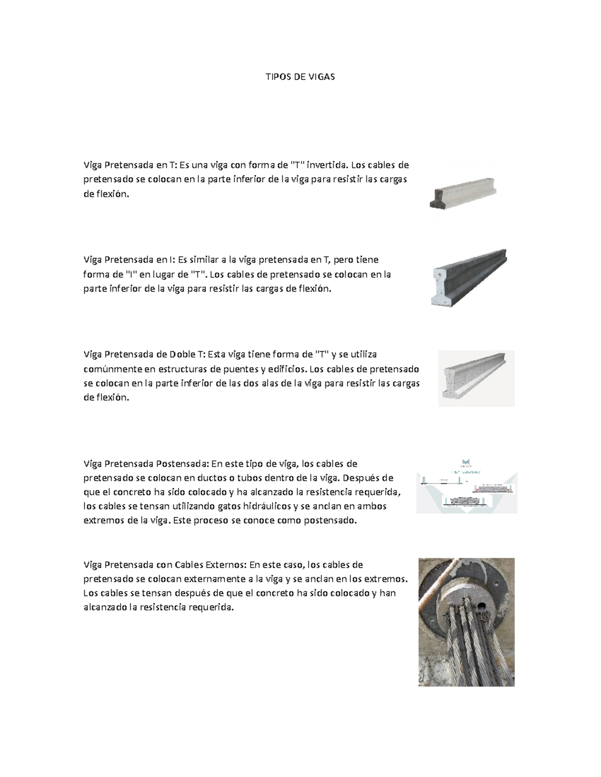 Tipos DE Vigas - apuntes y formulas - TIPOS DE VIGAS Viga Pretensada en ...