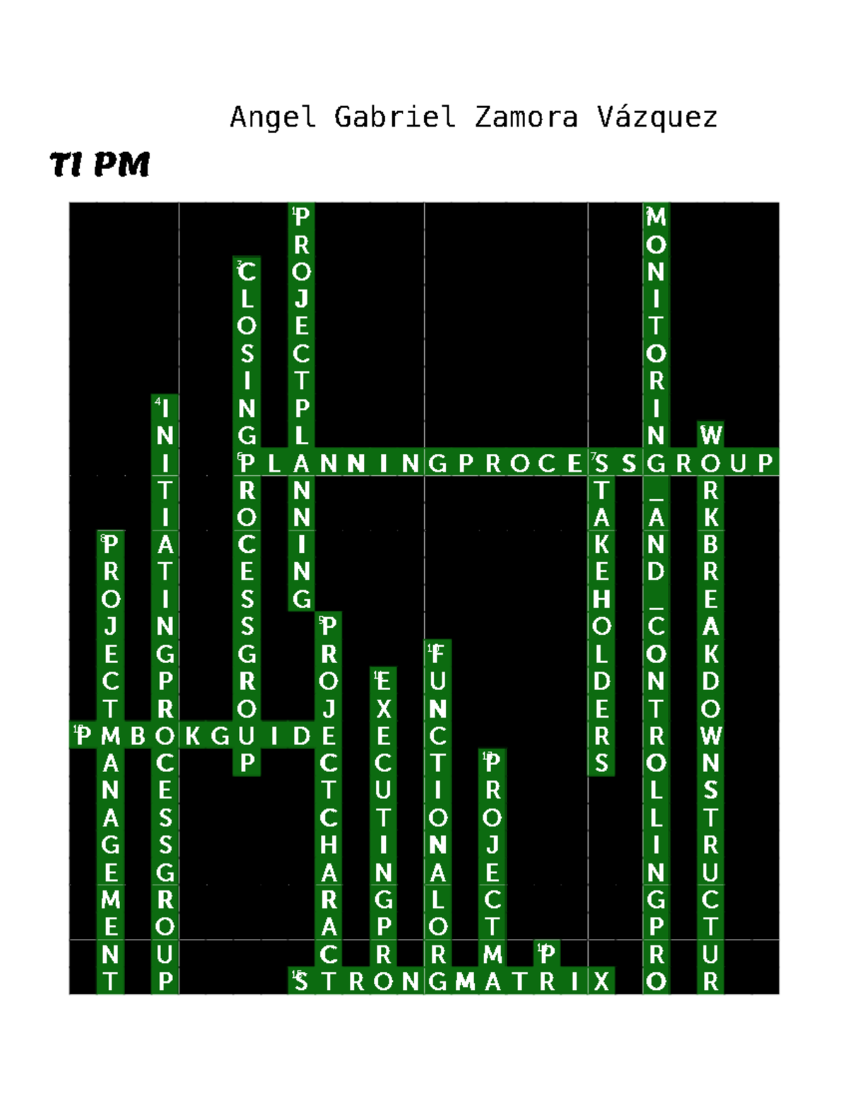 Crucigrama Admi Software Angel X - TI PM PP MM RR OO CC OO NN LL JJ II ...