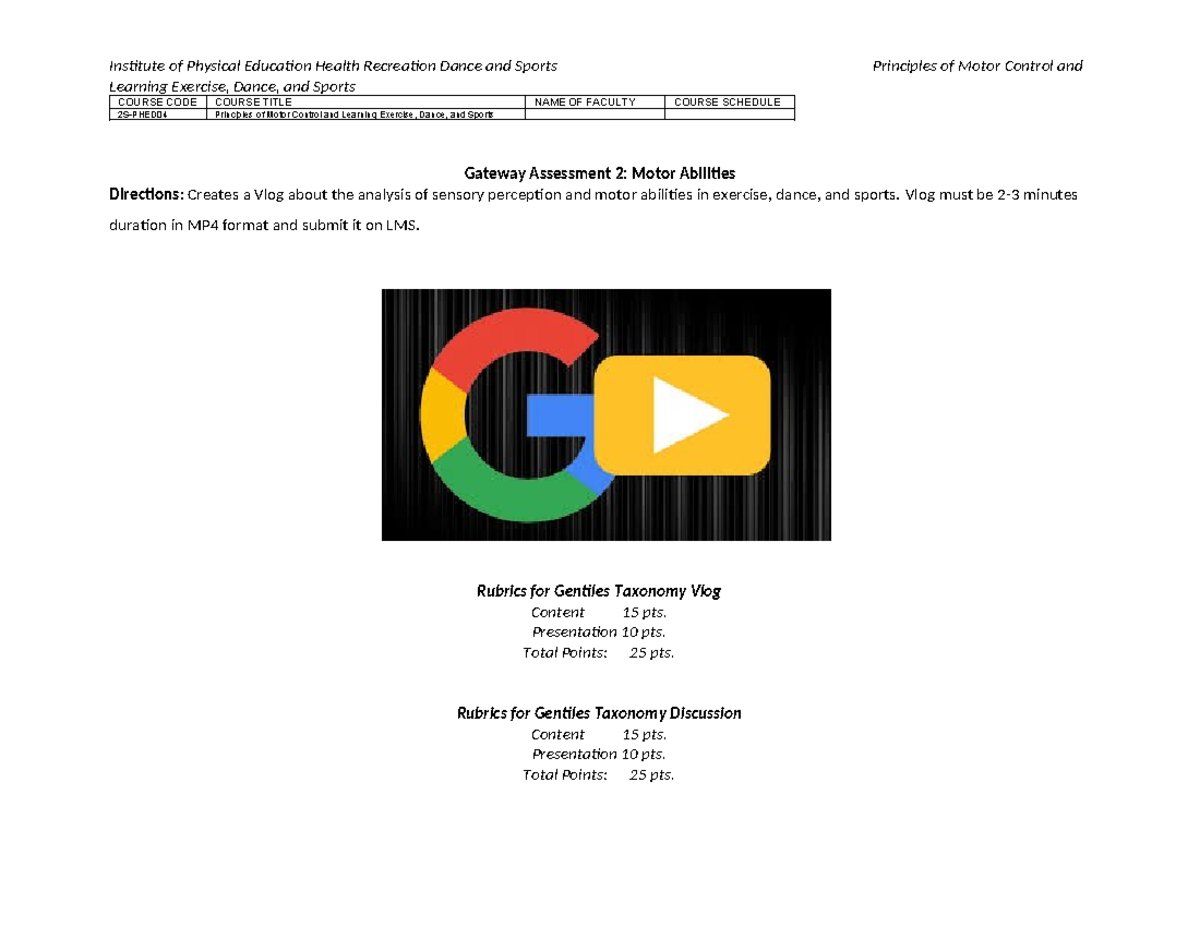 M1.L2.Gateway Assessment 2 - Institute of Physical Education Health ...