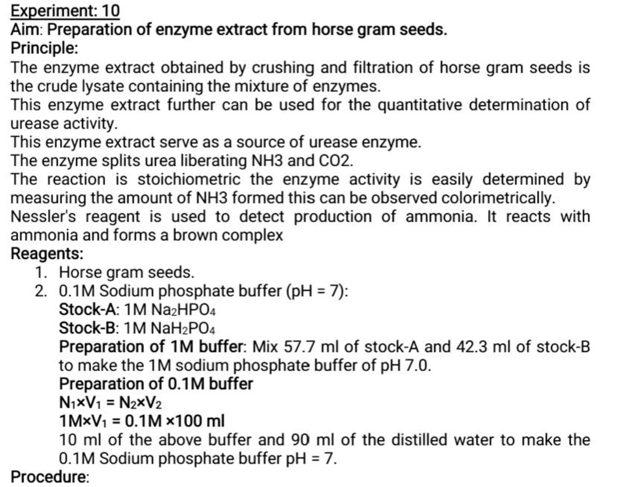 Extraction and Purification of Enzymes from Horse Gram Seeds: Methods ...