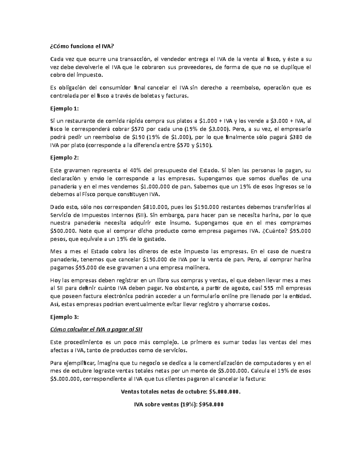 Ejemplos IVA Chile - Nota: 20 - ¿Cómo funciona el IVA? Cada vez que ...
