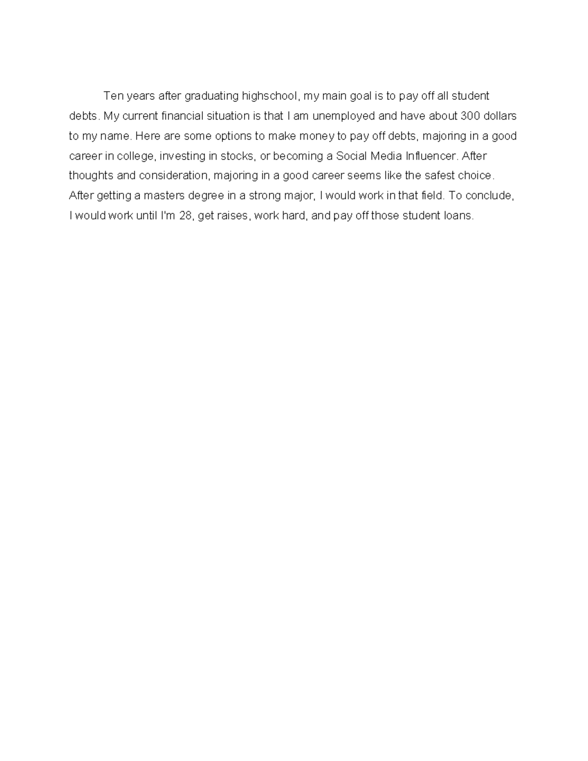 10 Years After Graduating Financial Goals - Ten years after graduating ...