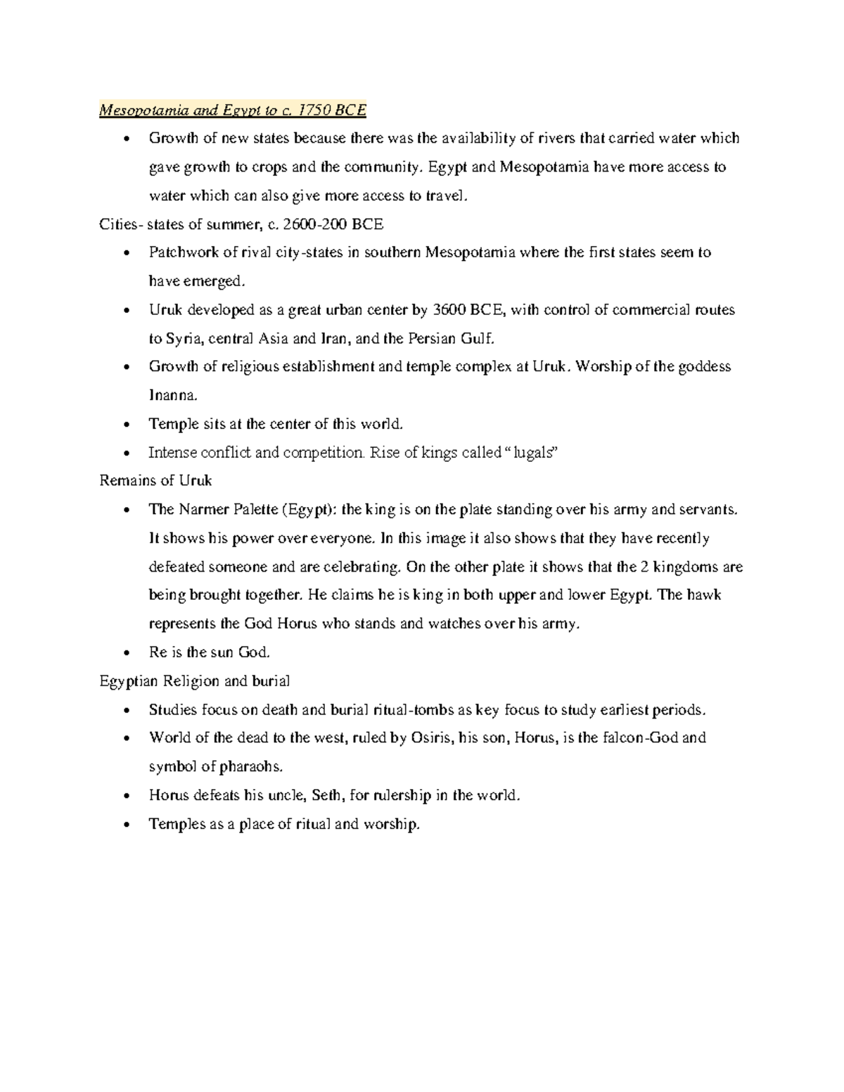 Part 2 of chapter 1 - Mesopotamia and Egypt to c. 1750 BCE - Growth of ...