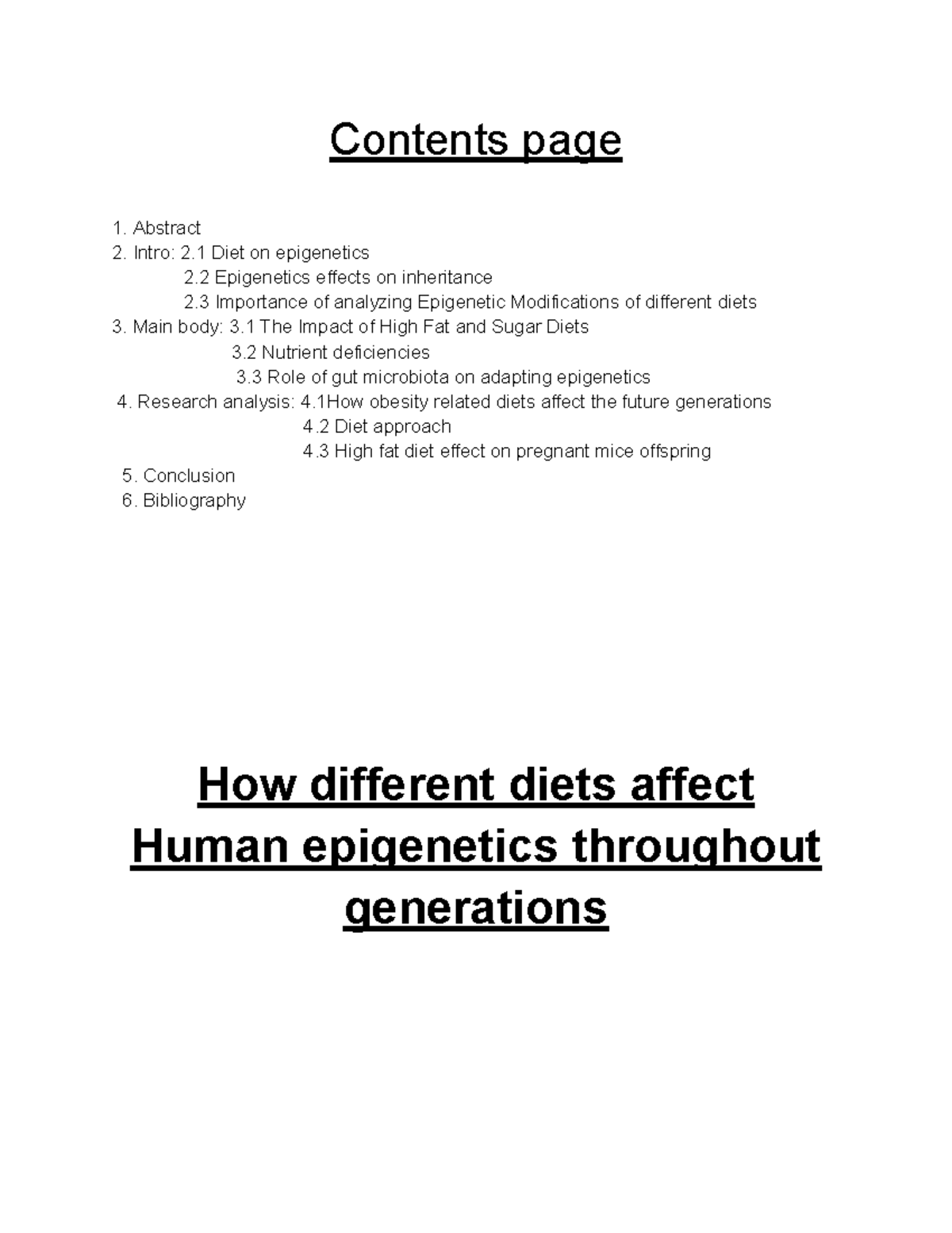 Skeleton - Group 2 - Contents page 1. Abstract 2. Intro: 2 Diet on ...