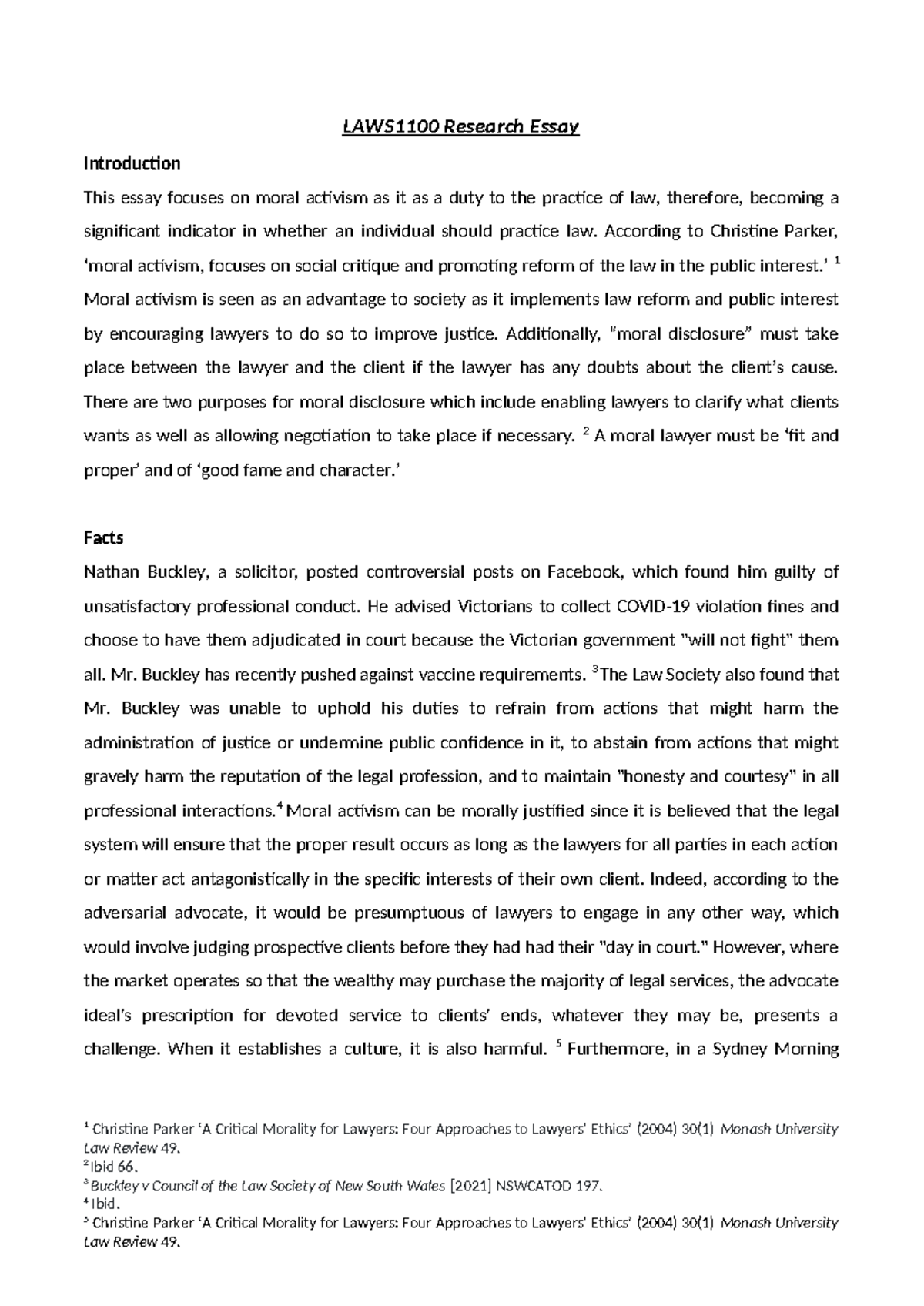 LAWS1100 Research Essay - LAWS1100 Research Essay Introduction This ...