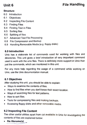 Unix Operating System - Shell Programming - Studocu
