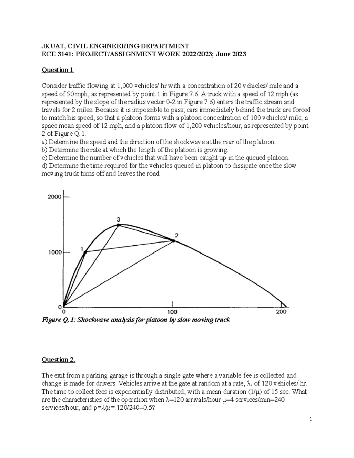 ECE 3141 Project Assignment Work June 2023 - JKUAT, CIVIL ENGINEERING ...