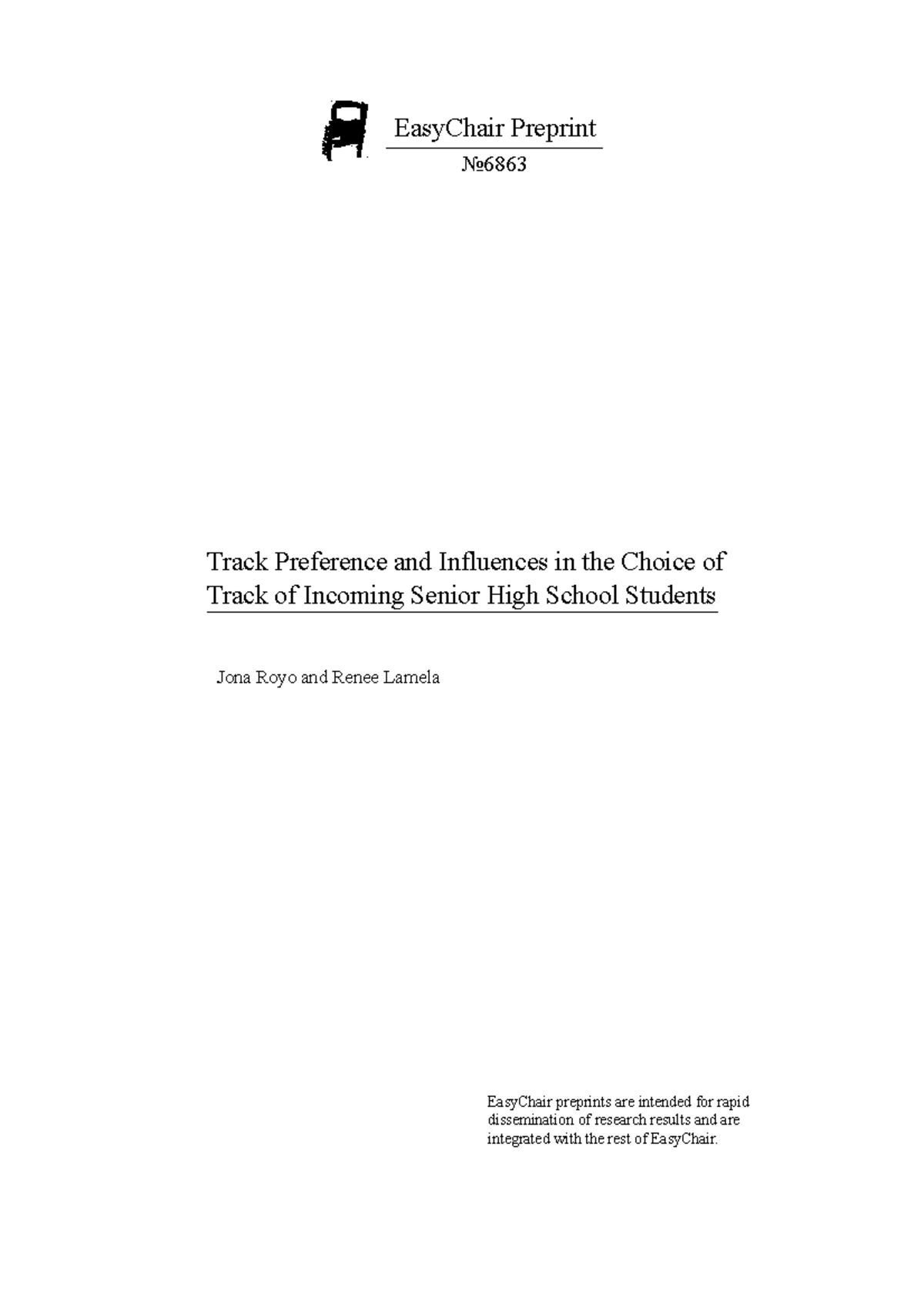 Pagkukunan 11111 - EasyChair Preprint No Track Preference and ...