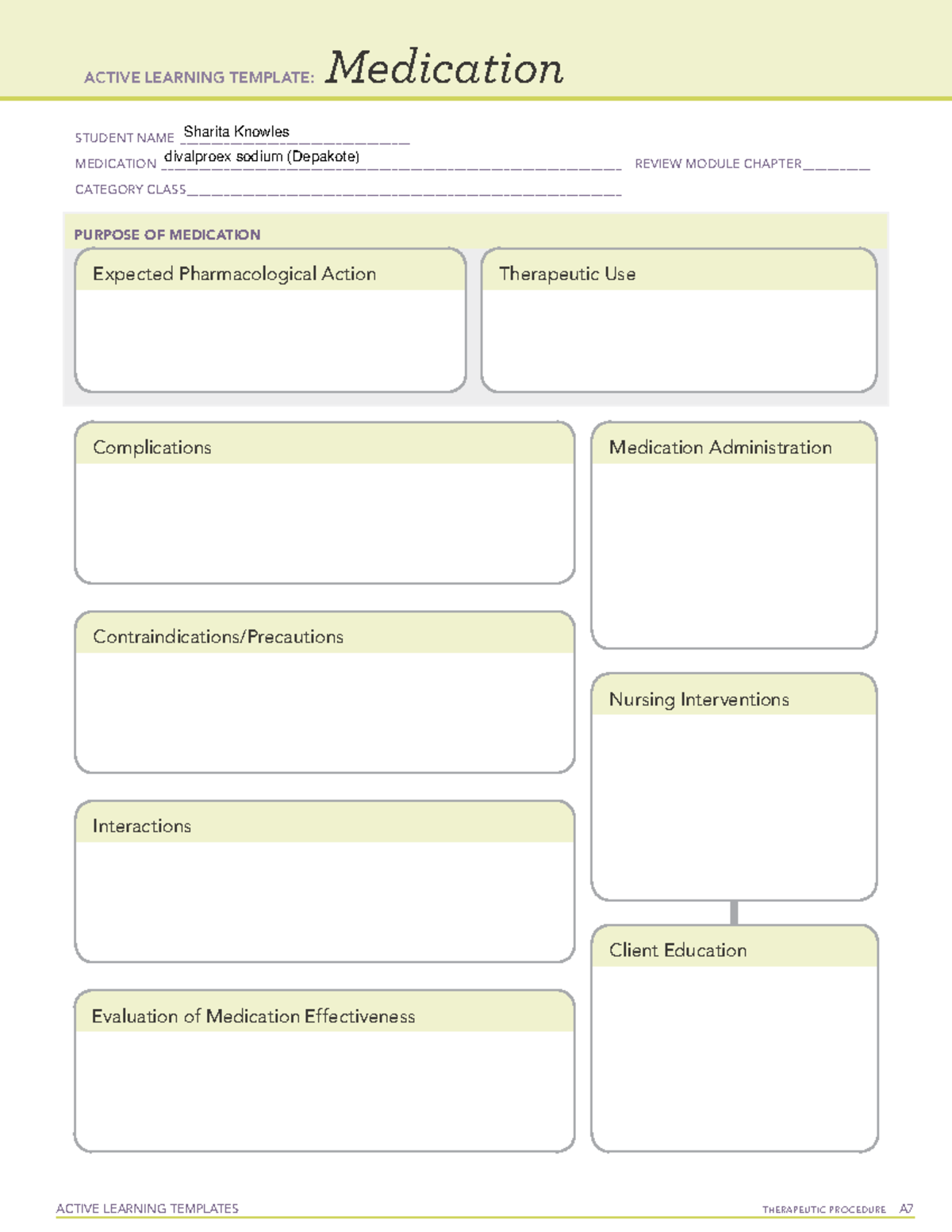 Active Learning Template medication - ACTIVE LEARNING TEMPLATES ...