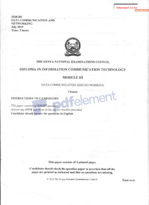 2016 nov - Diploma in ICT - Studocu