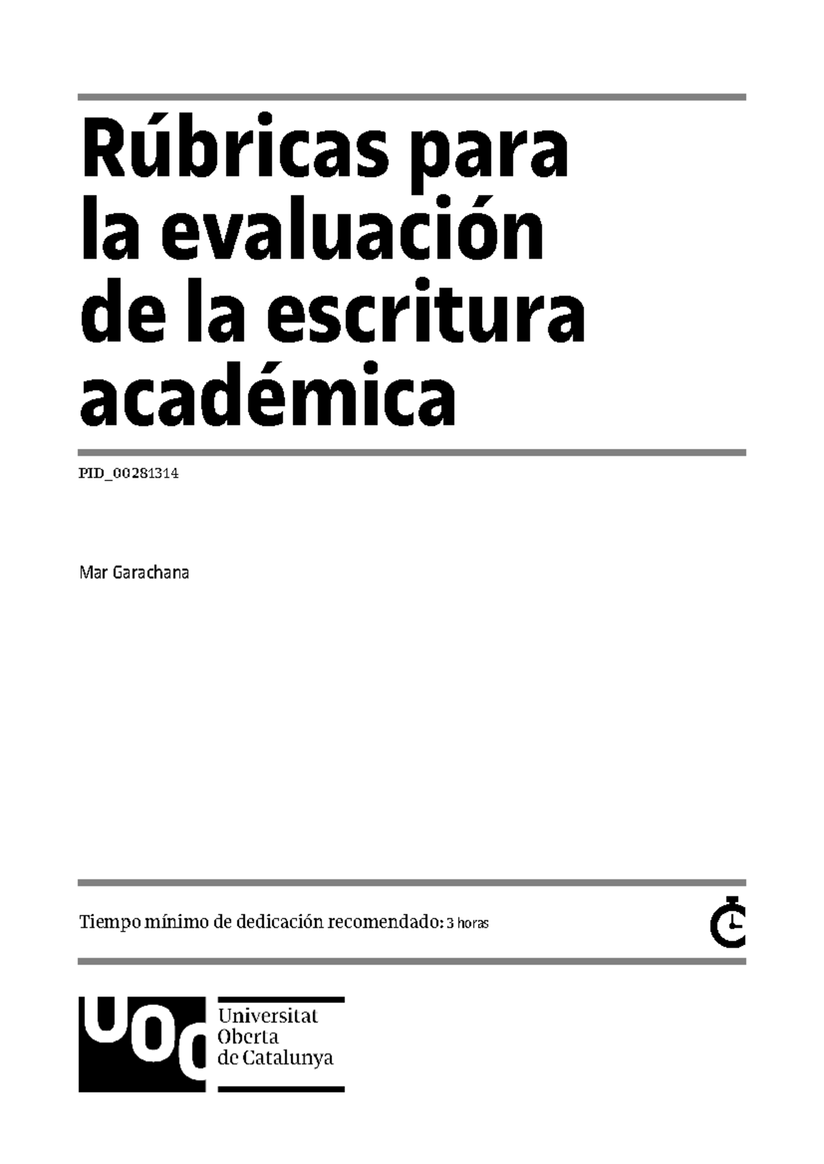 Rúbricas para la evaluación de la escritura académica - Rúbricas para ...