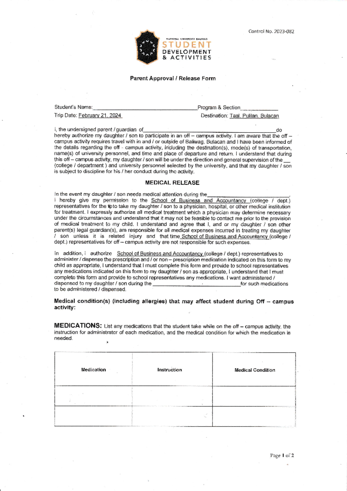 Waiver FORM JPIA Night - fnnirnl Nl^ ?nl2,na, DEVELOPMENT & ACTIVITIES ...