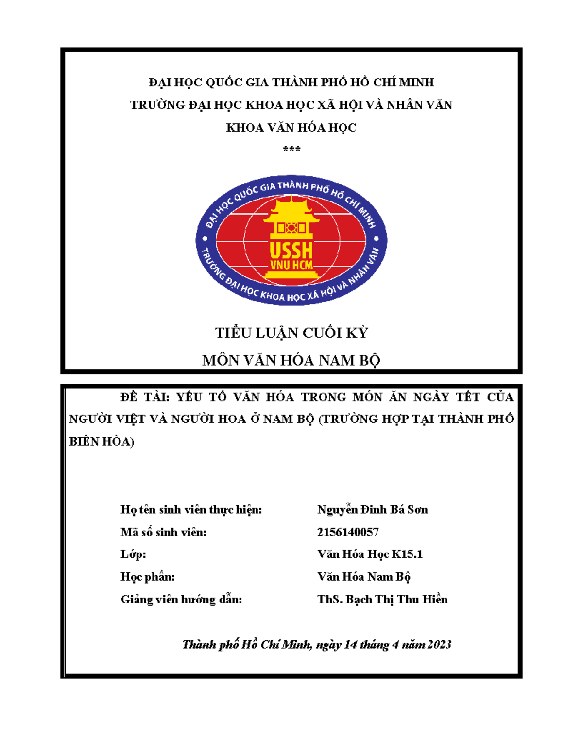 PTLH - Phong tục và lễ hội - ĐẠI HỌC QUỐC GIA THÀNH PHỐ HỒ CHÍ MINH ...