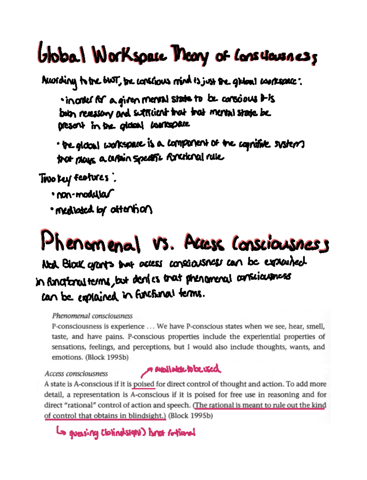 Global Workspace Theory of Consciousness and Phenomenal vs. Access ...