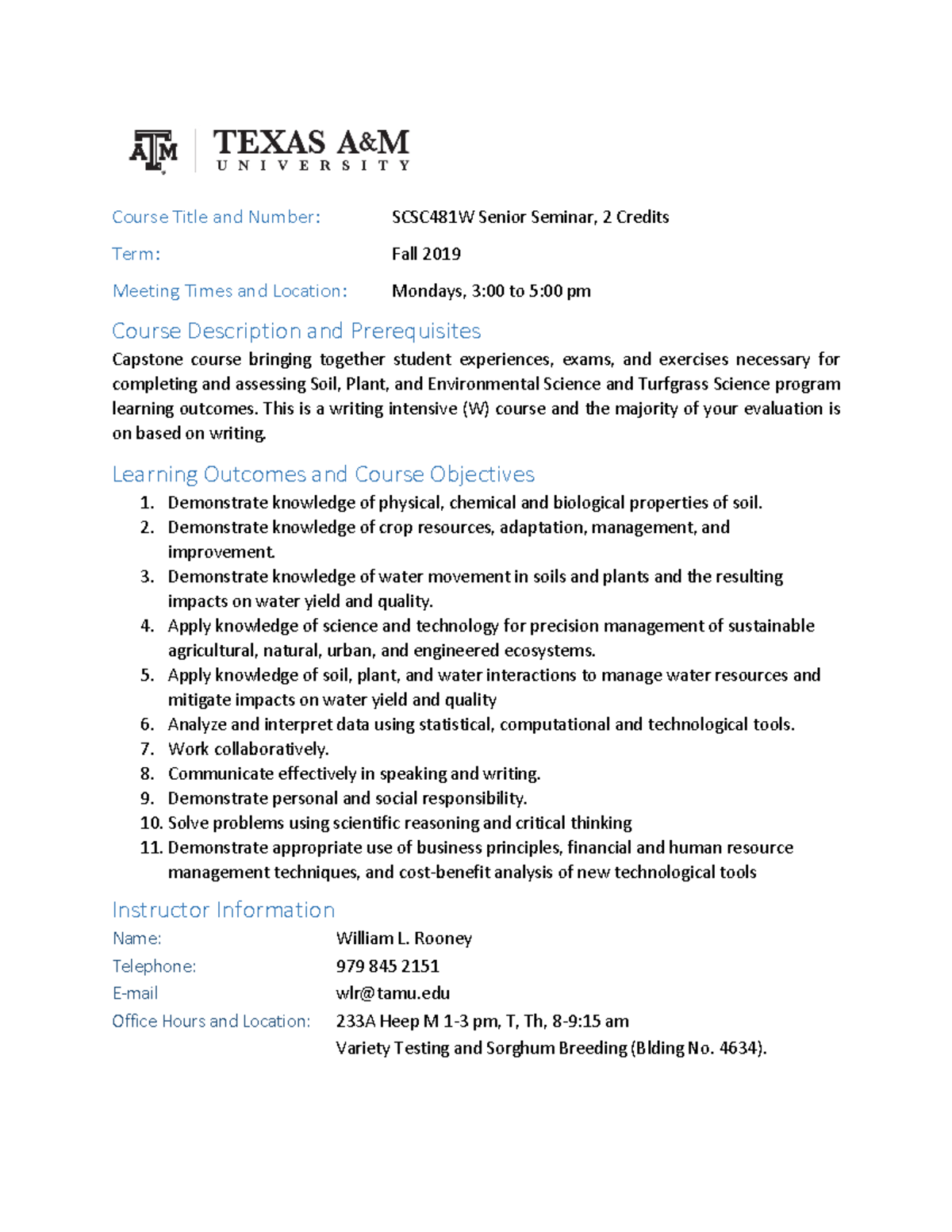 Syllabus - Overview of SCSC 481 assignments and objectives. - Course ...