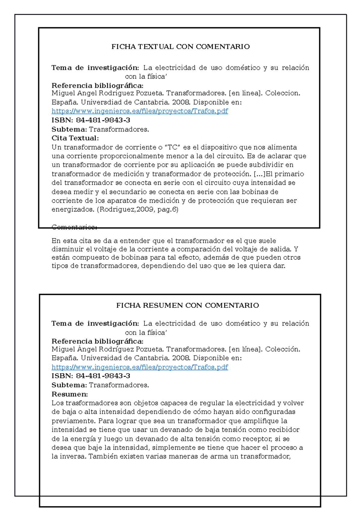 Ficha Textual CON Comentario - FICHA TEXTUAL CON COMENTARIO Tema de ...